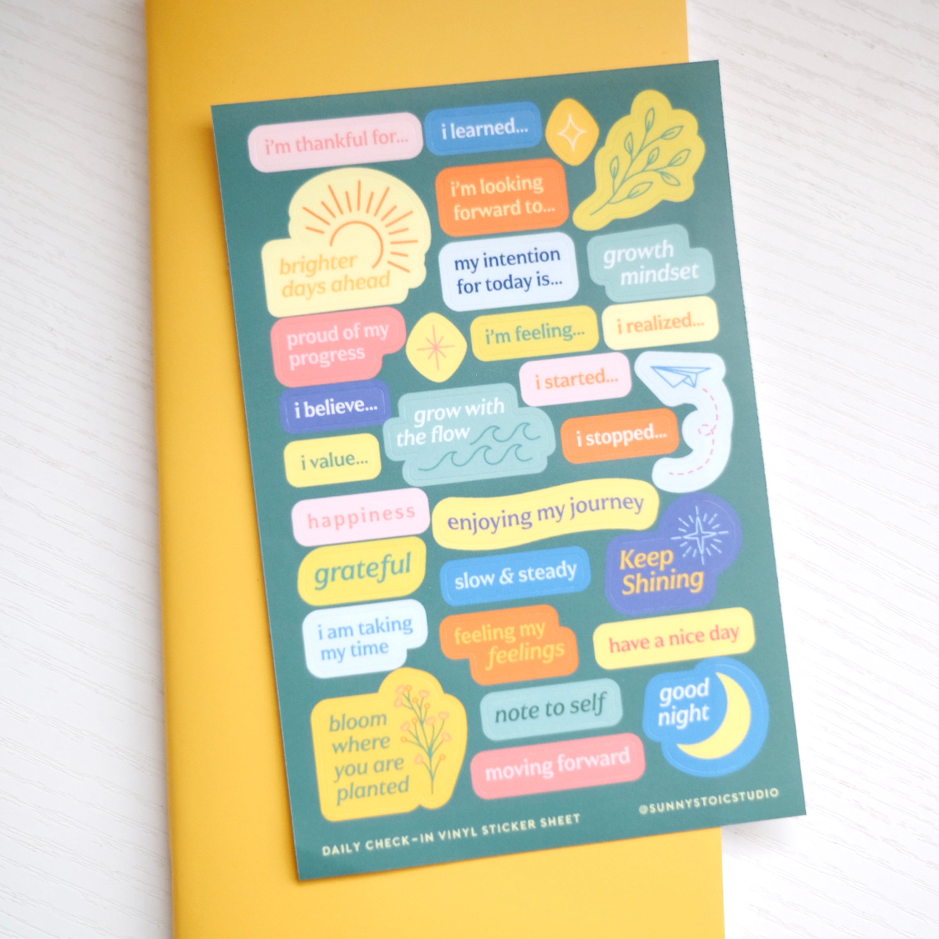 Daily Check-In Sticker Sheet – Sunny Stoic Studio