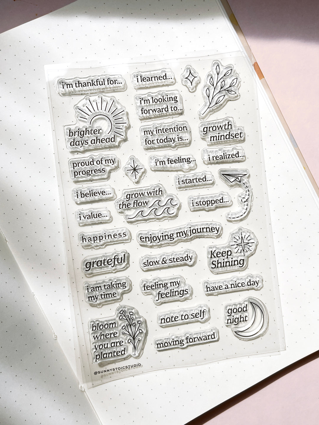 Daily Check-In Clear Stamp Sheet – Sunny Stoic Studio
