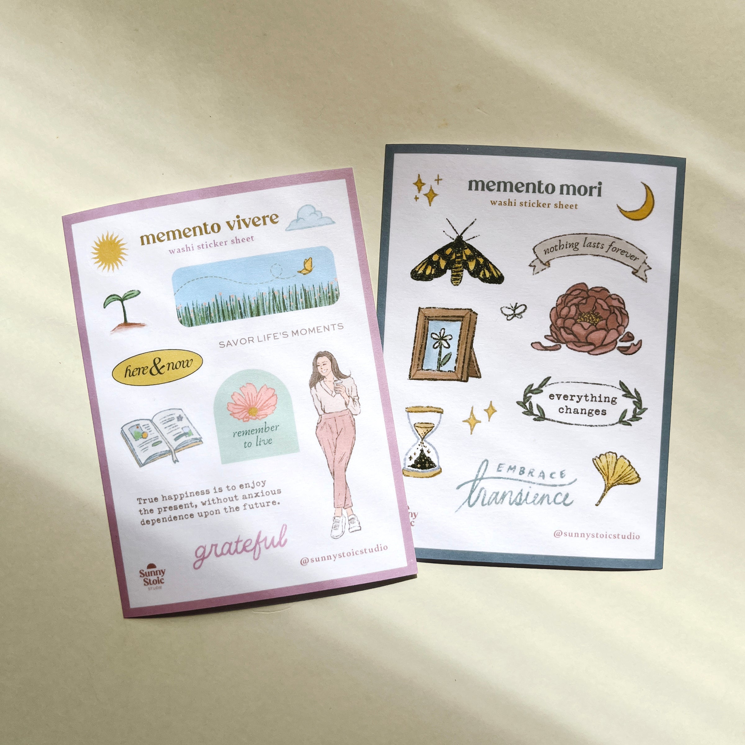 Memento Washi Sticker Sheets – Sunny Stoic Studio