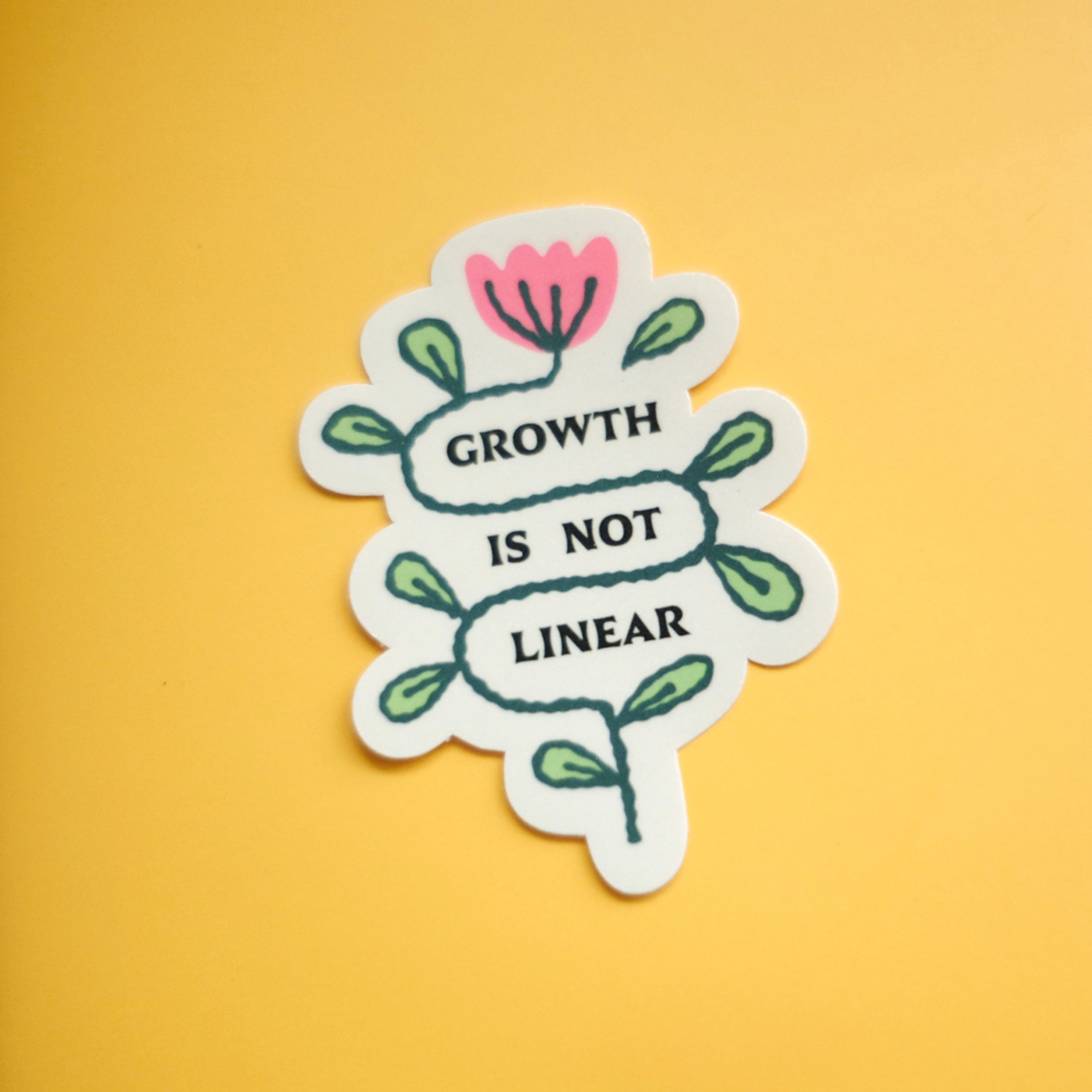 Growth is Not Linear Sticker Flake – Sunny Stoic Studio