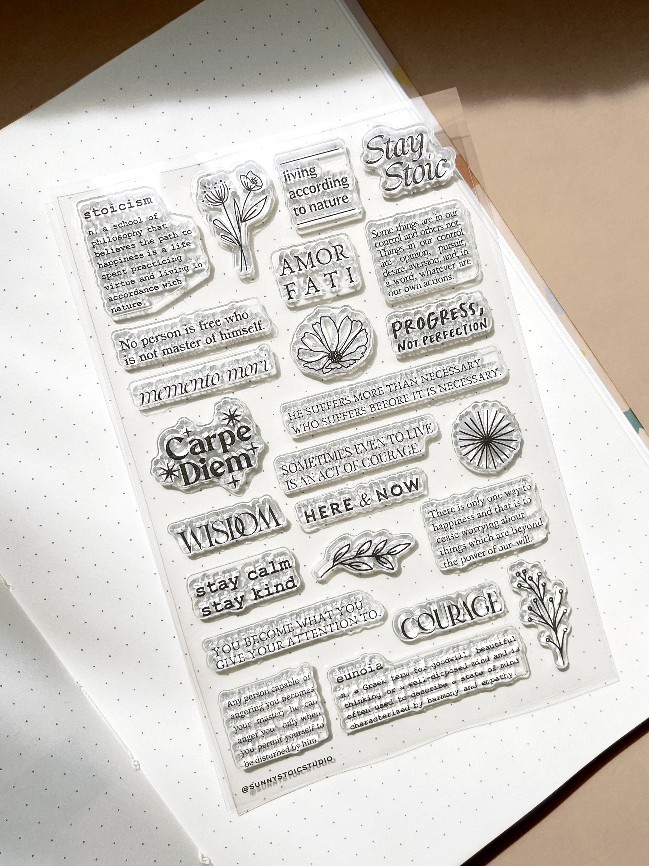 Stoic Teachings Clear Stamp Sheet – Sunny Stoic Studio